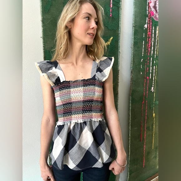 THML | Tops | Thml Smocked Ruffle Sleeve Top | Poshmark